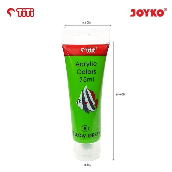 Jual Acrylic Color Cat Akrilik Joyko TiTi ACC-75ML-5 Yellow Green Color ...