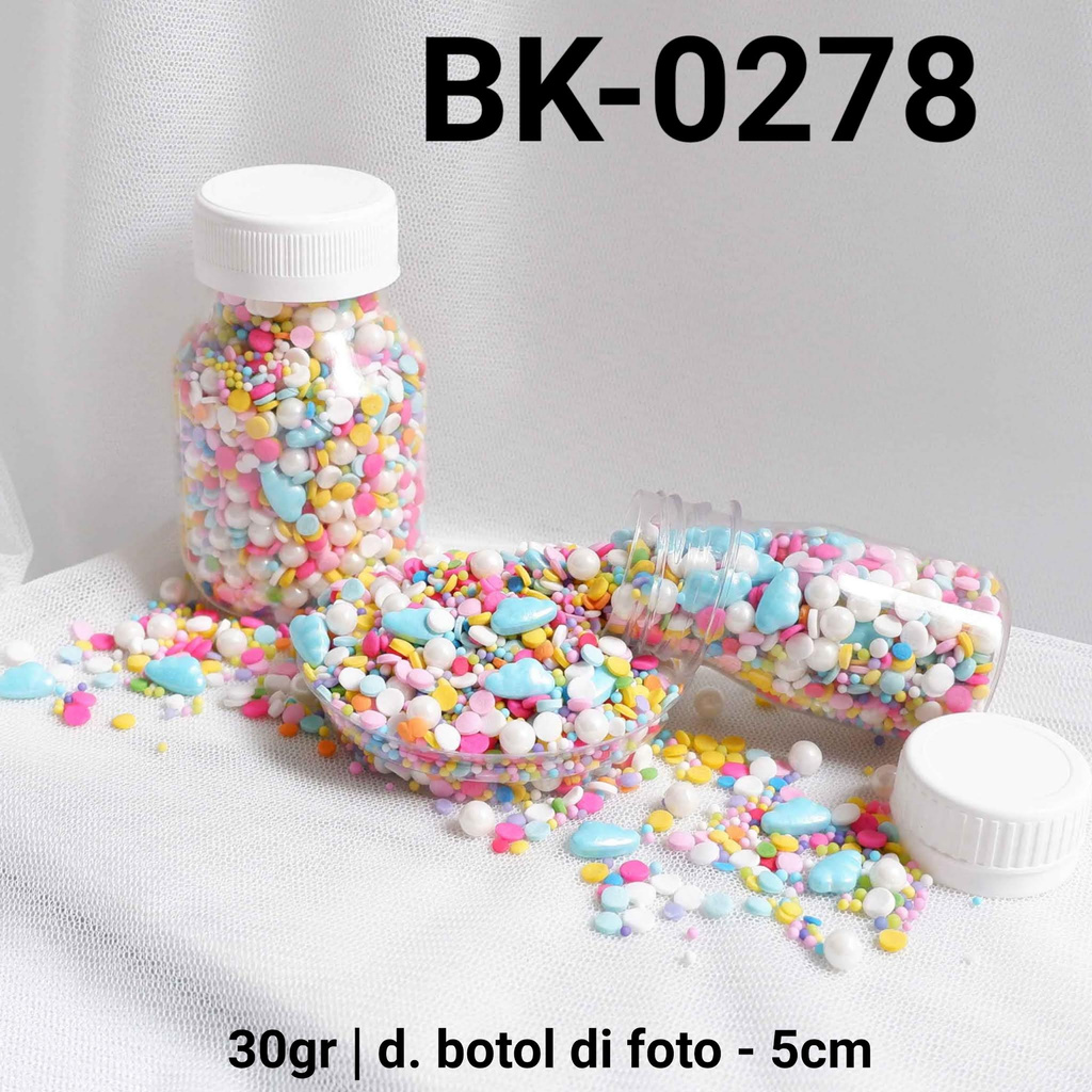 Jual BK-0278 Sprinkles sprinkle springkel 30gr awan mutiara warna warni ...