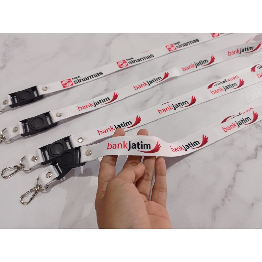 Jual Pancawarna - Cetak Lanyard BANK JATIM PUTIH | custom logo | print ...