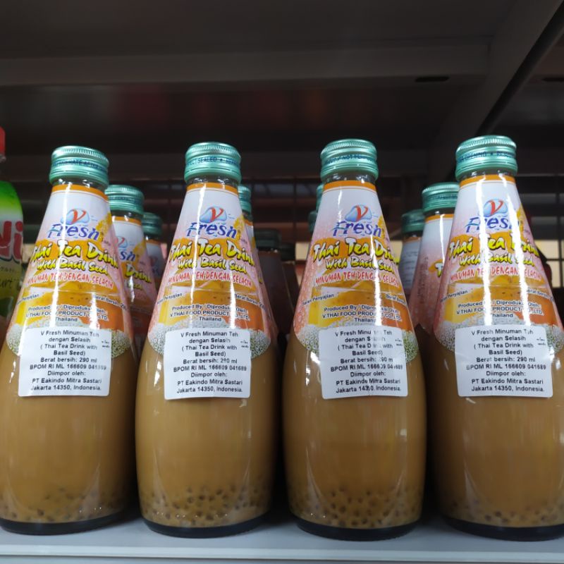 Jual V FRESH Thai Tea Drink with Basil Seeds 290ml Minuman Thailand ...