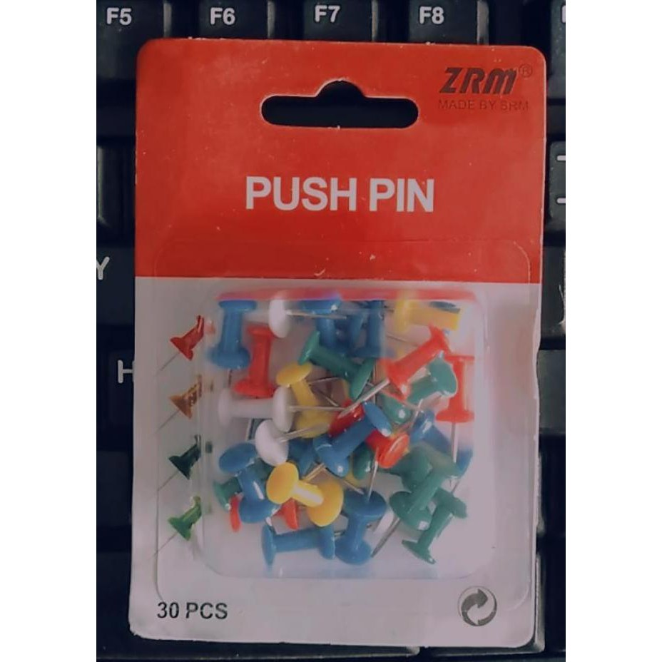 Jual Push Pin / Paku Kertas / Jarum Tekan ZRM (30Pcs) P-30 | Shopee ...