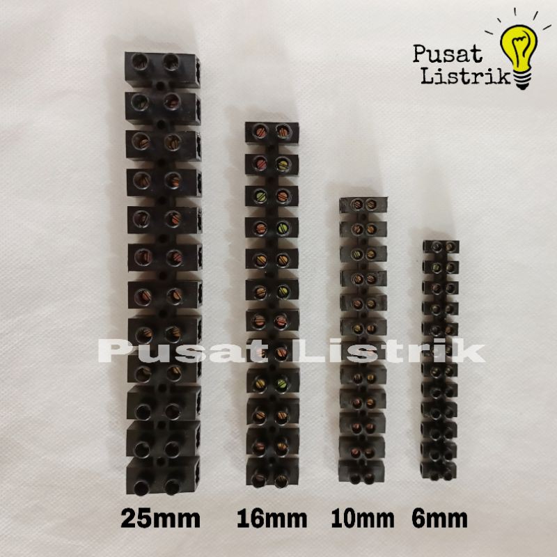 Jual Terminal Blok 6mm 10mm 16mm 25mm Hitam ATN/Cosmo Sambungan Kabel ...