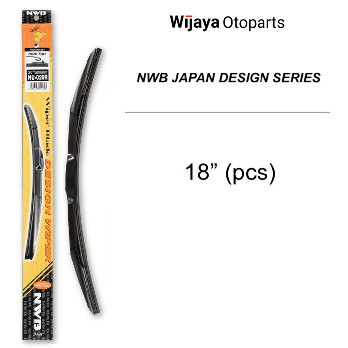 Jual Wiper Mobil ukuran 18 NWB Design Series Japan Hybrid Frameless - Satuan | Shopee Indonesia