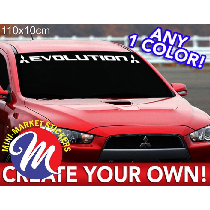 Jual sticker lancer evolution windshield sticker mobil mitsubishi ...