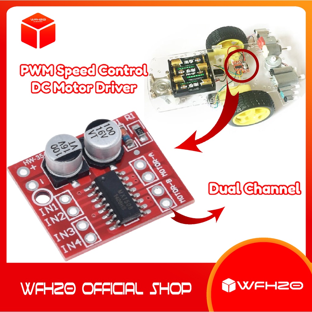 Jual Modul Motor Driver DC PWM Speed Control Dual Channel 1.5A 2 Arah ...