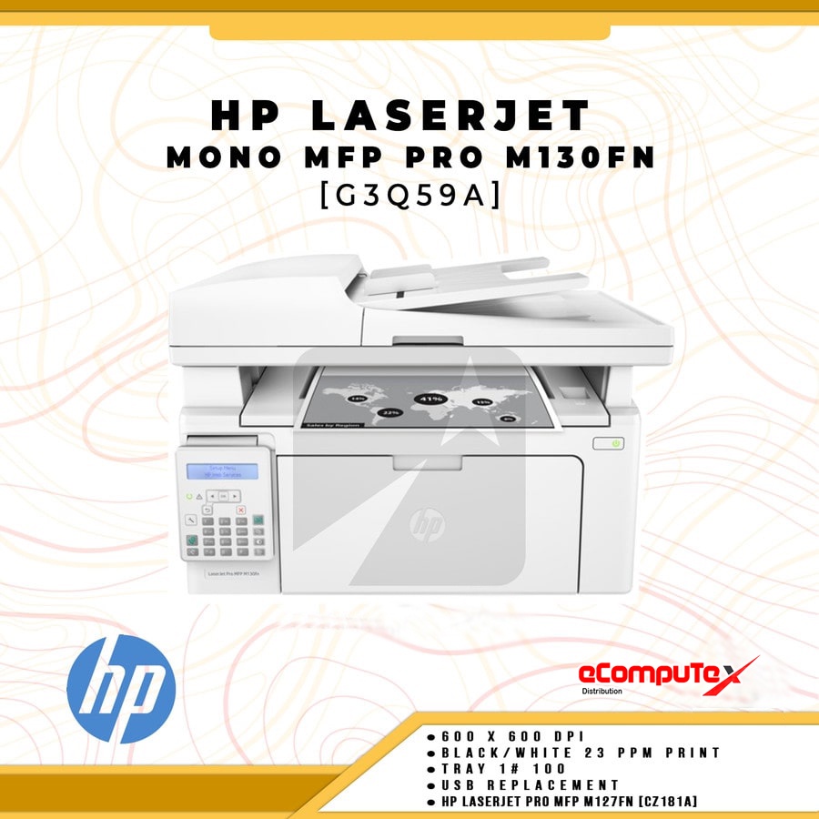 Jual PRINTER HP LASER JET M 130 FN ALL IN ONE / HP LASERJET M130FN / M ...