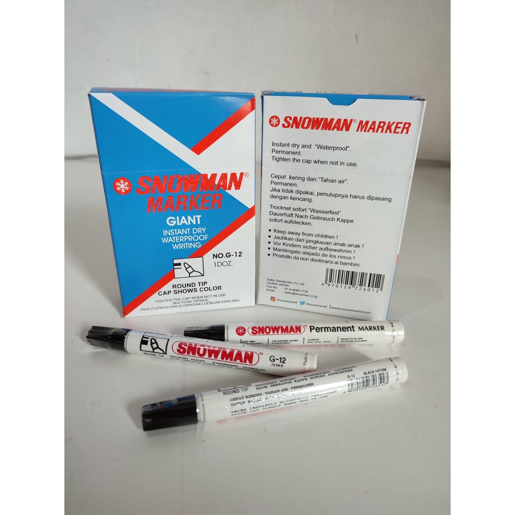 Jual SPIDOL SNOWMAN PERMANENT MARKER GIANT No.G-12 | Shopee Indonesia