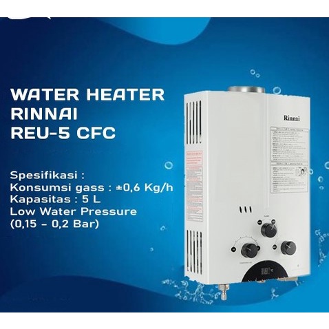 Jual PEMANAS AIR WATER HEATER RINNAI REU-5CFC | Shopee Indonesia