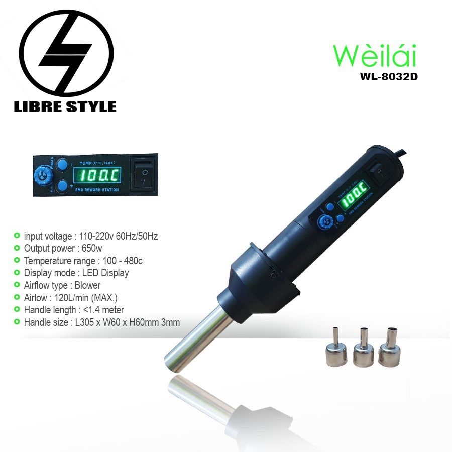 Jual Weilai WL-8032D Digital Blower Portable Solder uap solder uap ...