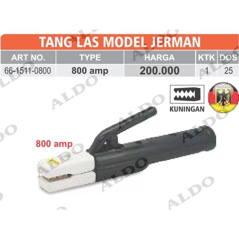 Jual Tang Las Stang Las 600A 800A Amper ALDO Tipe Germany Welding ...