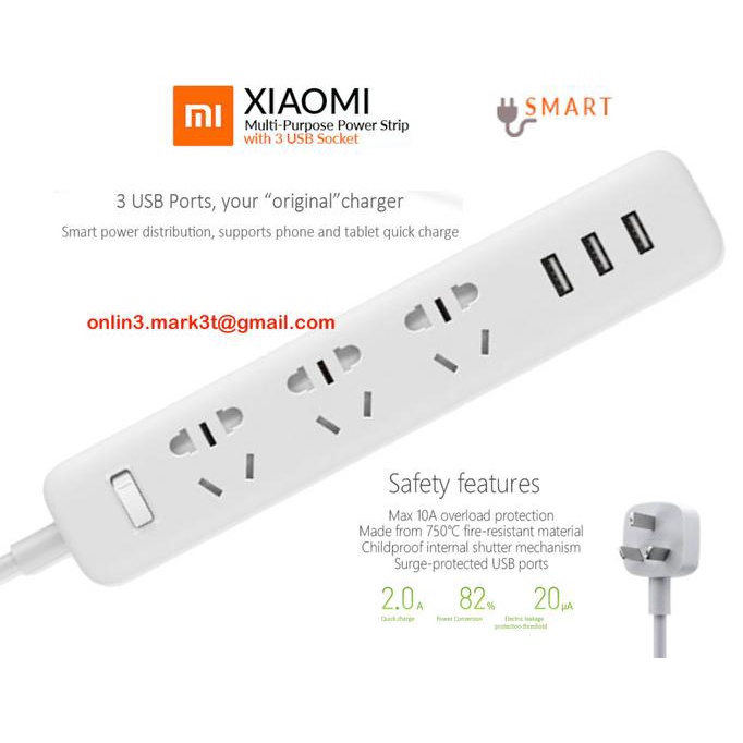 Jual NEW Xiaomi smart USB plug power strip distribution colokan listrik ...