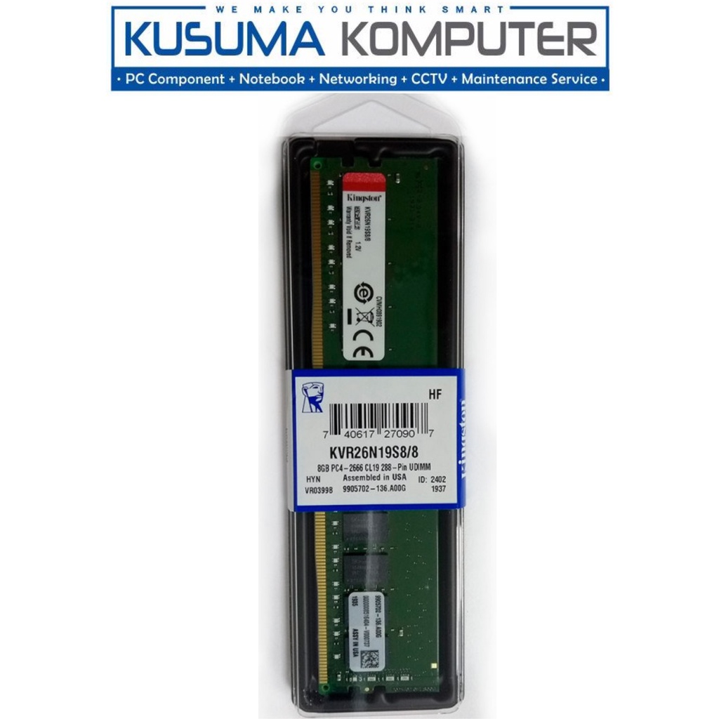 Jual RAM Kingston 8GB DDR4 2666 KVR26N19S8/8 | Shopee Indonesia