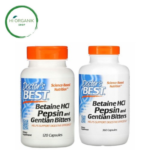 Jual Doctor's Best Betaine HCL Pepsin & Gentian Bitters 120 Caps ...