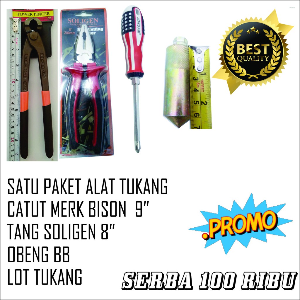 Jual Promo 02 Serba 100 Ribu Satu Paket Alat Tukang Bangunan Murah ...