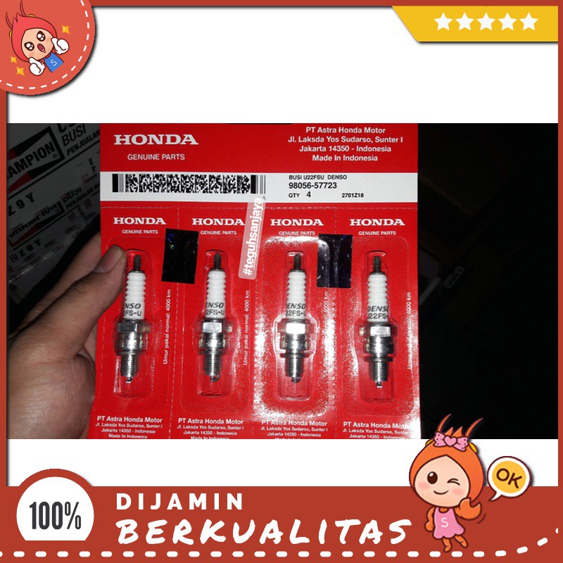 Jual Busi Asli Denso U22Fsu Honda Grand , Honda Supra , Yamaha Mio ...