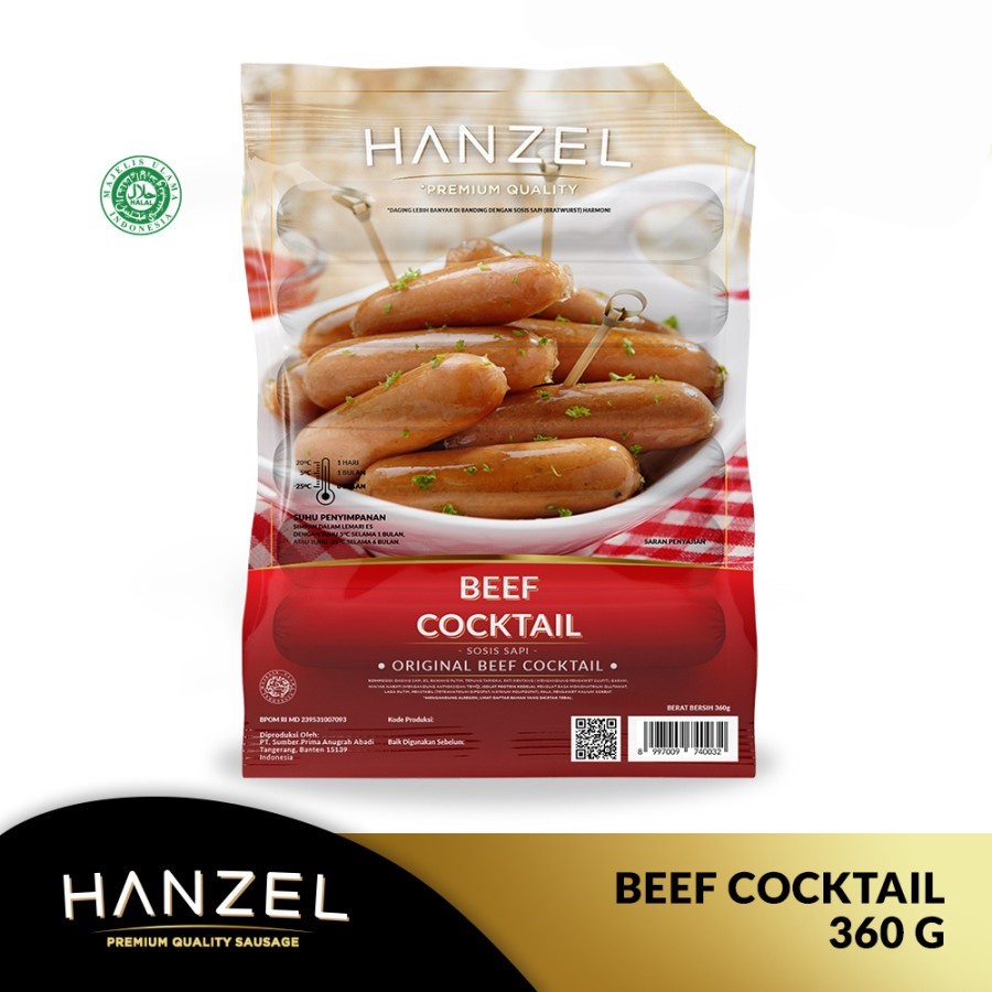 Jual BEEF COCKTAIL HANZEL 360 GRAM SOSIS KOKTAIL SAPI & AYAM ISI 22 PCS ...