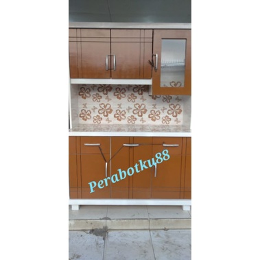 Jual Lemari Sayur / Lemari Dapur / Rak Piring Kayu Minimalis 3 Pintu ...