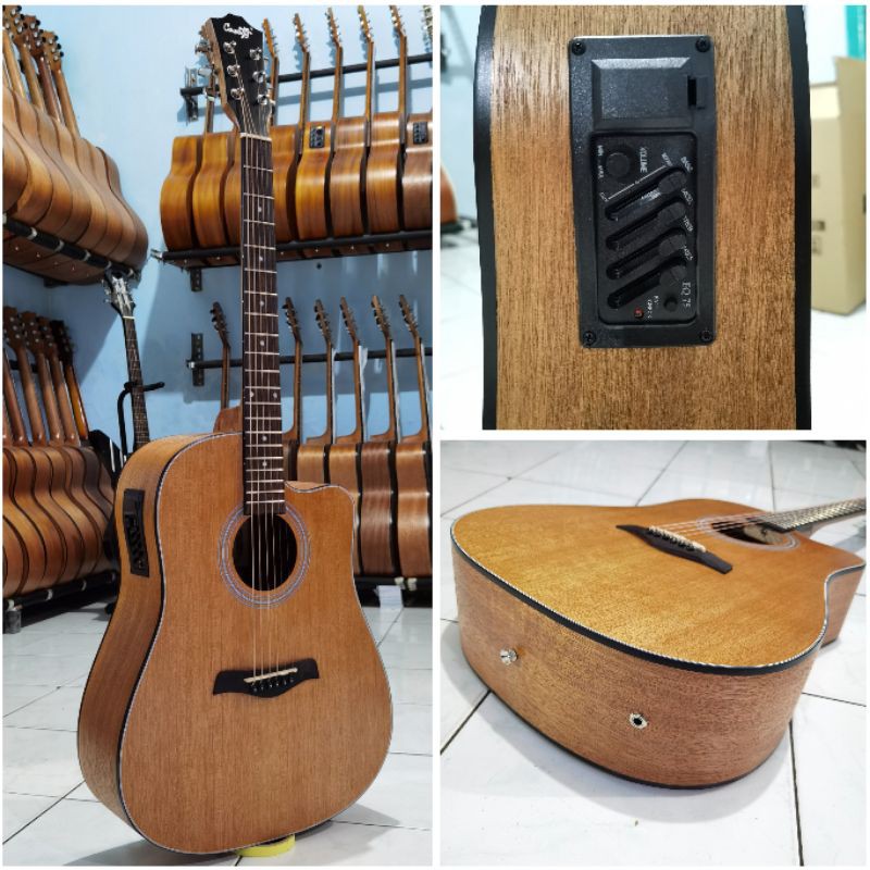 Jual Gitar Akustik Elektrik Jumbo Cowboy GWC-240NS GWC 240 NS Original | Shopee Indonesia