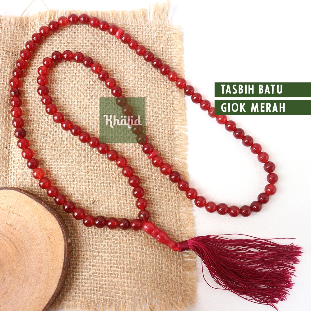 Jual TASBIH BATU GIOK MERAH SIEM / 99 BUTIR / 8 MM ASLI NATURAL ...