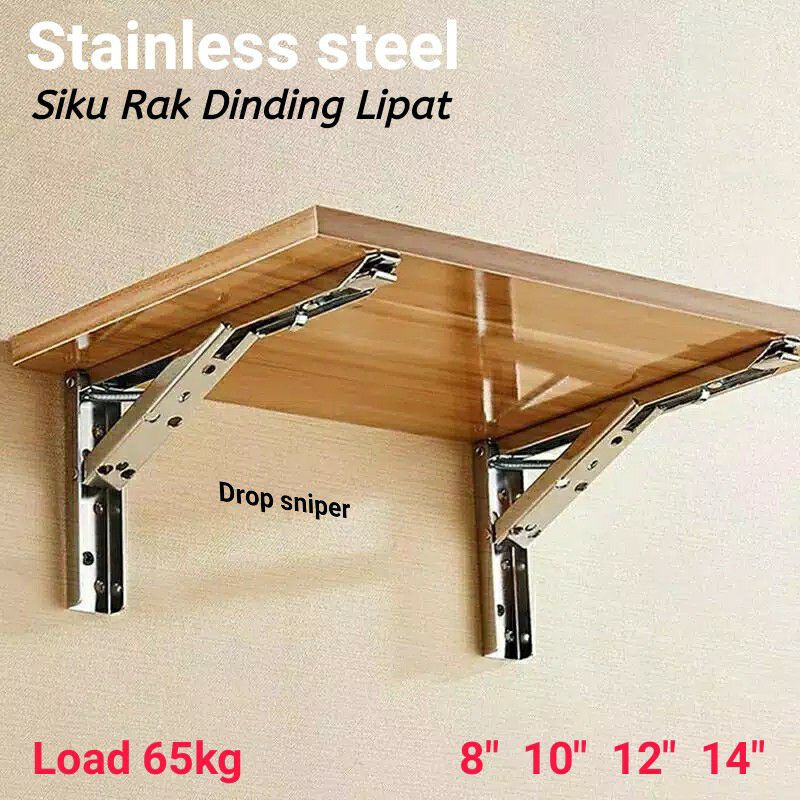Jual Set 2pcs Siku Rak Dinding Lipat Bracket Engsel Siku Stainless ...