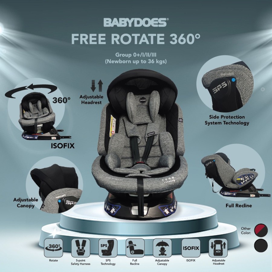 Jual Babydoes Carseat Free Rotate Isofix / FULL Rotate 360 / Transporter 360° / Kursi Mobil Car ...