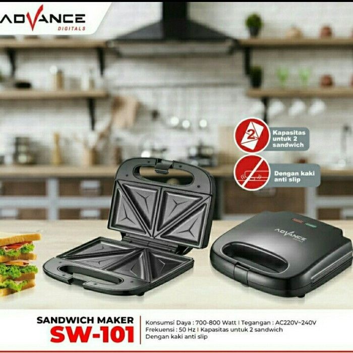 Jual Advance SW-101 Sandwich Toaster Maker Pemanggang Roti Elektrik 2 ...