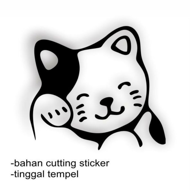 Jual sticker kucing laptop motor custom sticker cutting | Shopee Indonesia