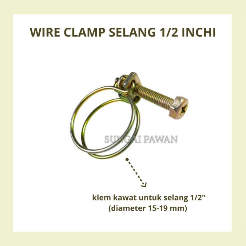 Jual klem kawat selang 1/2 inch wire clamp pengunci penjepit hose ...