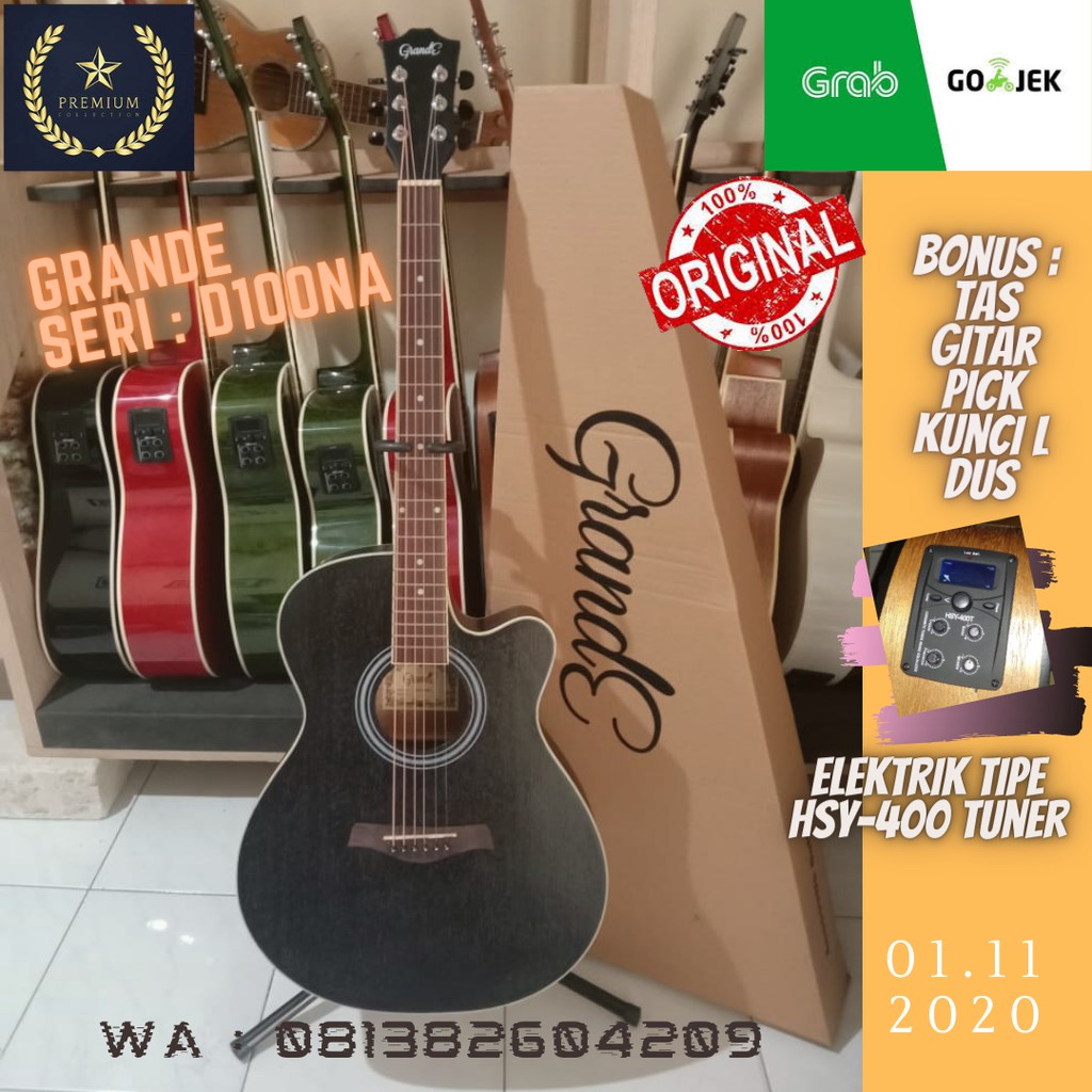 Jual Gitar Akustik Elektrik Grande Tipe GWC40MNS original with tuner ...