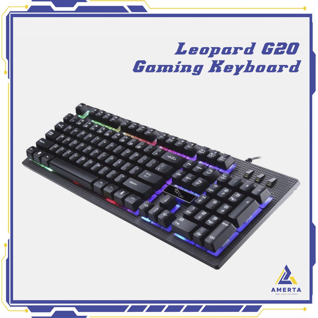 Jual Leopard G20 Gaming Keyboard LED - Black | Shopee Indonesia