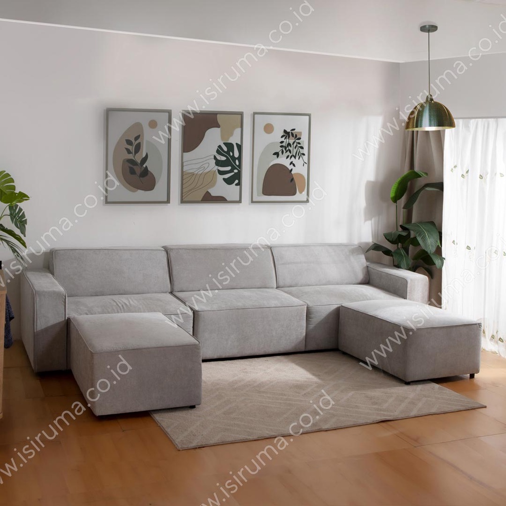 Jual Kursi Tamu Sofa Modular Kain Ottoman Minimalis BRONX SOFA U - Isiruma | Shopee Indonesia