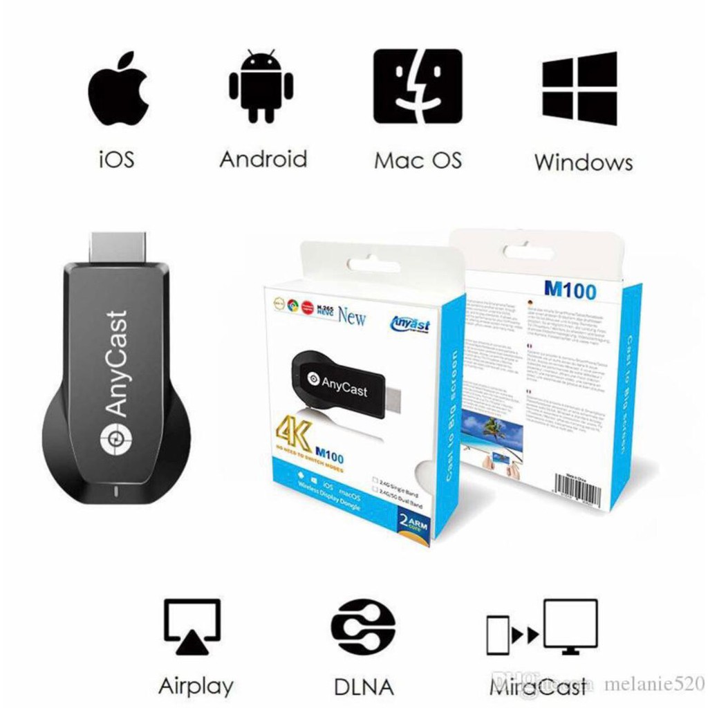 Jual Anycast M100 4K HD Wifi Display TV Dongle Wireless HDMI Dongle ...