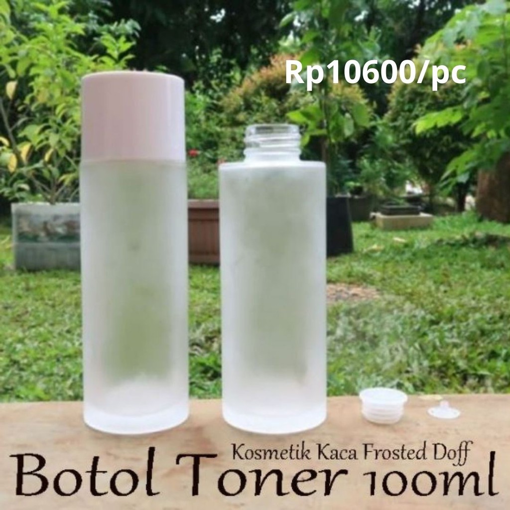 Jual Botol Toner Kaca Doff Tutup Putih Botol cleaner Botol Clear facial ...