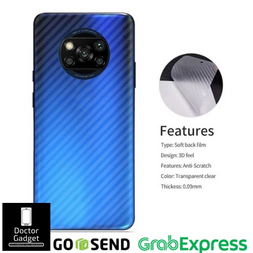 Jual SKIN BACK DOOR CARBON POCO X3 NFC TEXTURE TRANSPARENT | Shopee ...