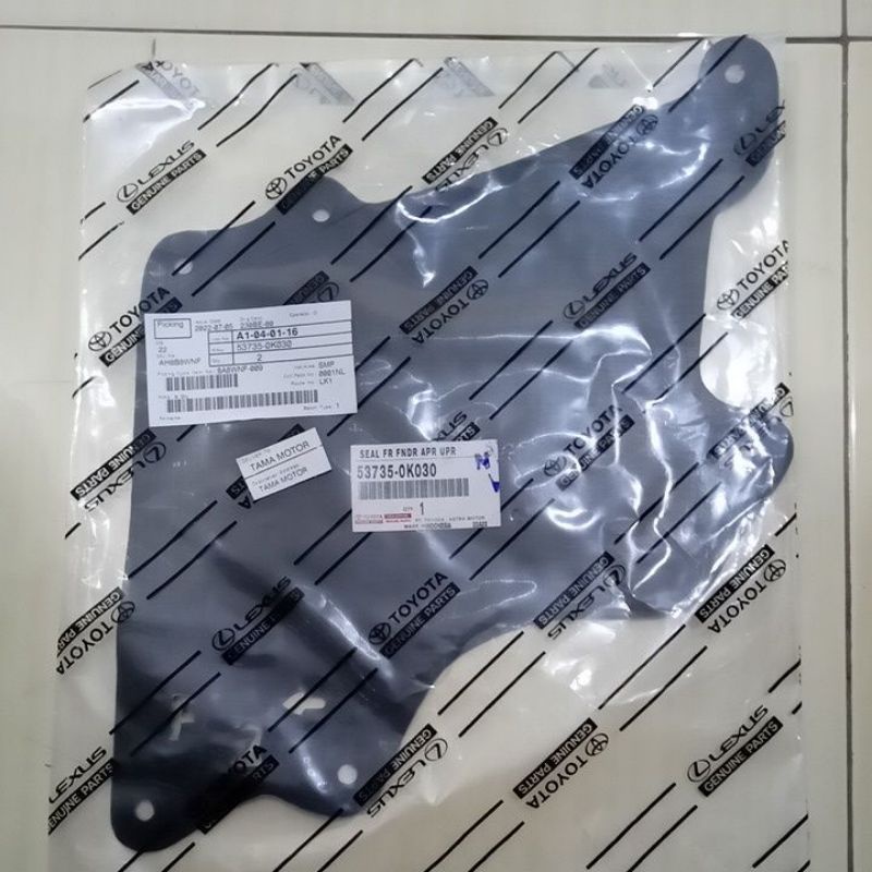 Jual KARET SEAL FRONT FENDER APRON INNOVA ORIGINAL 53735-0K030 53885 ...