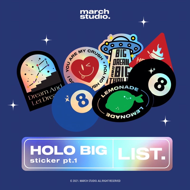 Jual HOLO BIG STICKER PT.1 - Hologram Sticker / kpop holo sticker besar ...