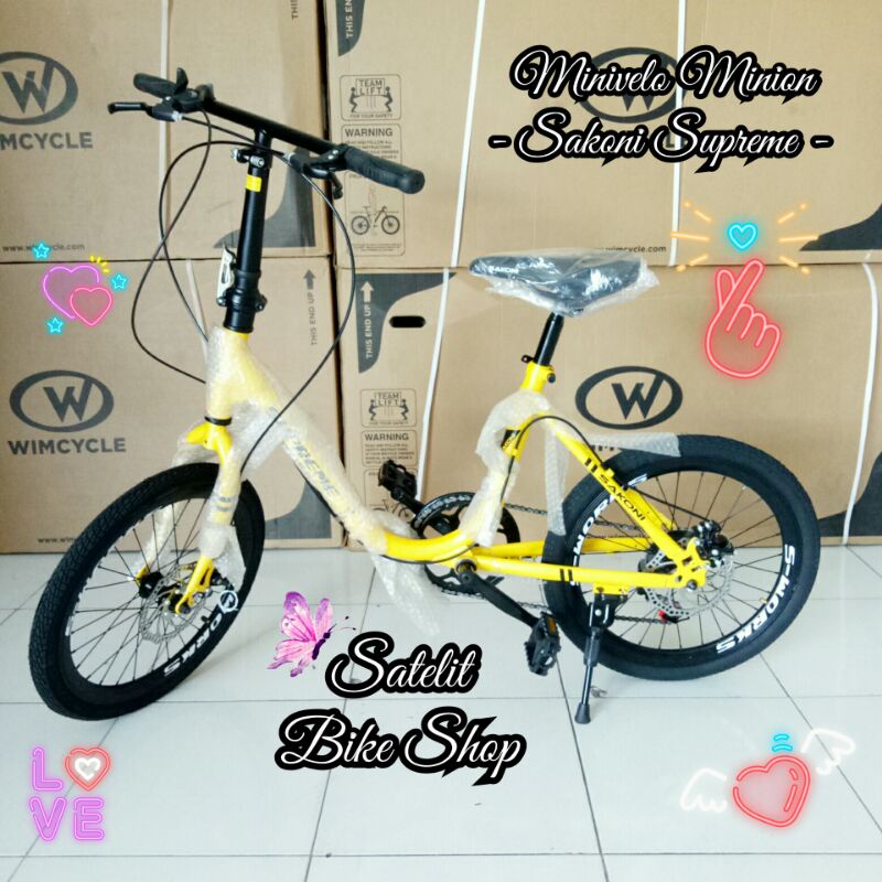 Jual Sepeda Ukuran 20 Sakoni Supreme Minivelo Minion Interbike BNB ...