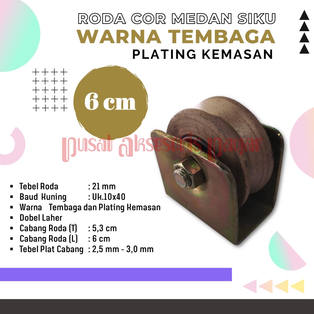Jual roda pintu gerbang roda bubut besi cor Medan standart ukuran 6 ...