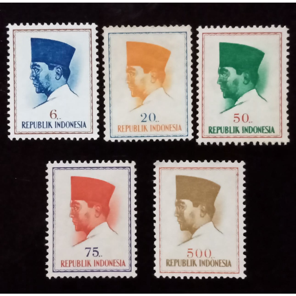 Jual Perangko Indonesia 6-500,- (5 Pcs) Presiden Soekarno/ Sukarno ...