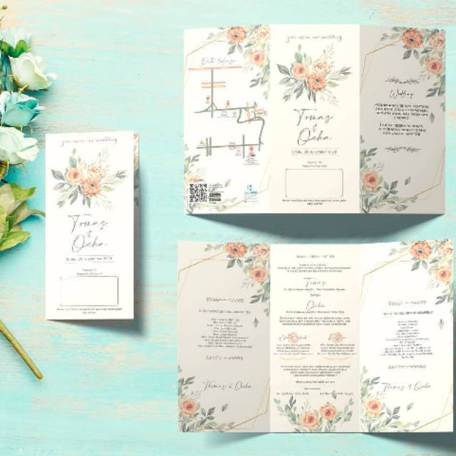 Jual Undangan Pernikahan Vintage Bunga, Undangan Tiga Lipat | Shopee ...