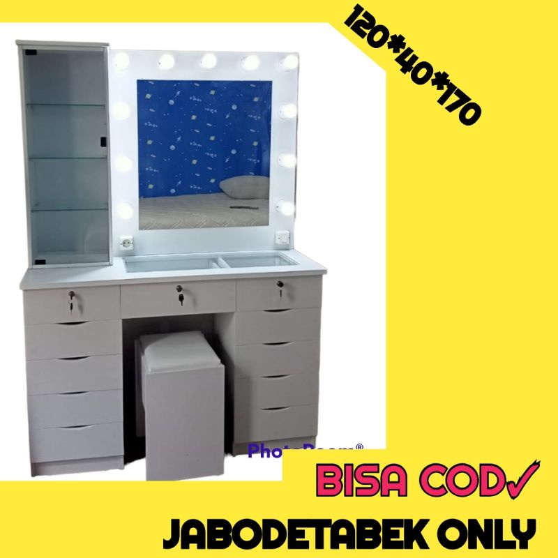 Jual MEJA RIAS ARTIS LAMPU / MEJA MAKE UP ARTIS / MEJA RIAS MINIMALIS ...