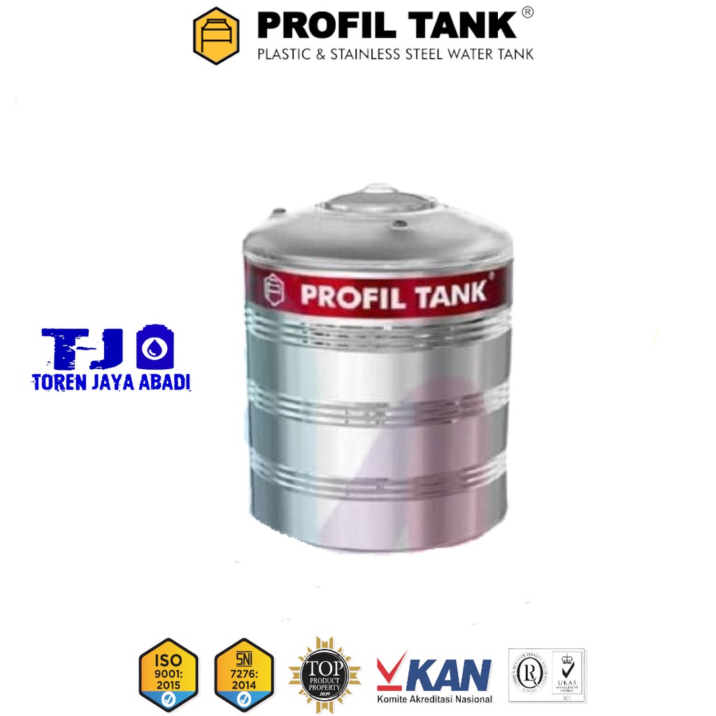 Jual Tandon / Toren air stainless Profiltank PS 2000 D (datar tanpa ...