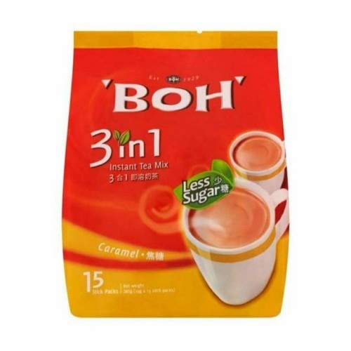 Jual BOH 3 in 1 Instant Tea Mix Less Sugar Caramel (15 sachet) | Shopee ...