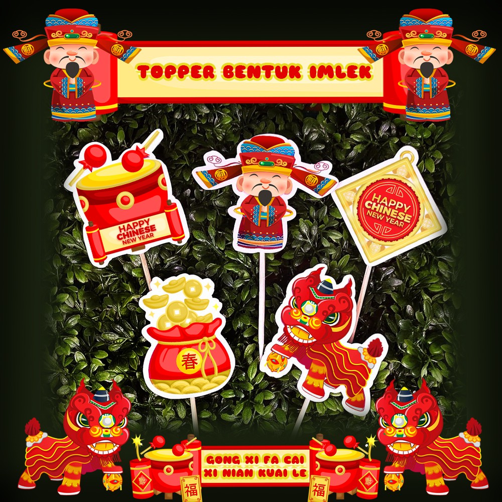 Jual Topper Bentuk Imlek / Gong Xi Fa Cai | Shopee Indonesia