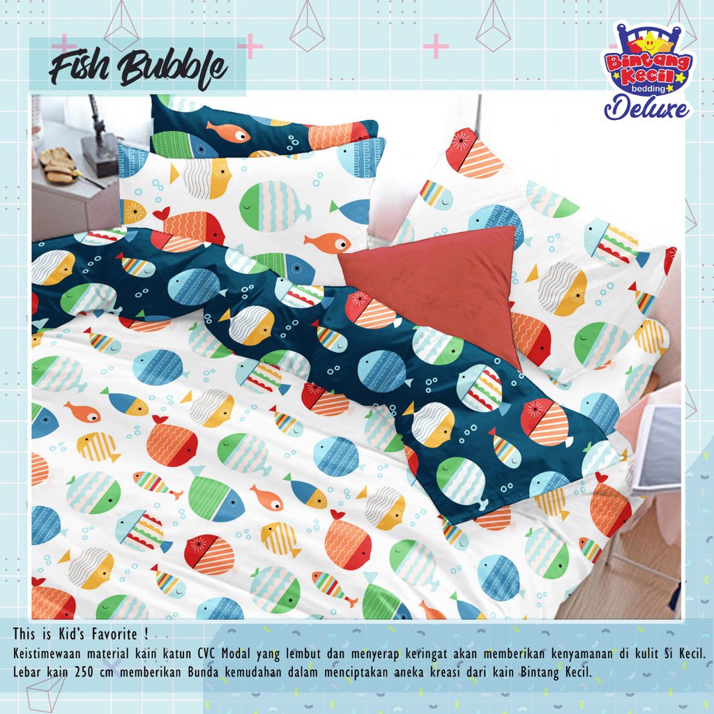 Jual Sprei Star Katun Motif Fish Bubble - (Bahan Nyaman, Lembut dan ...