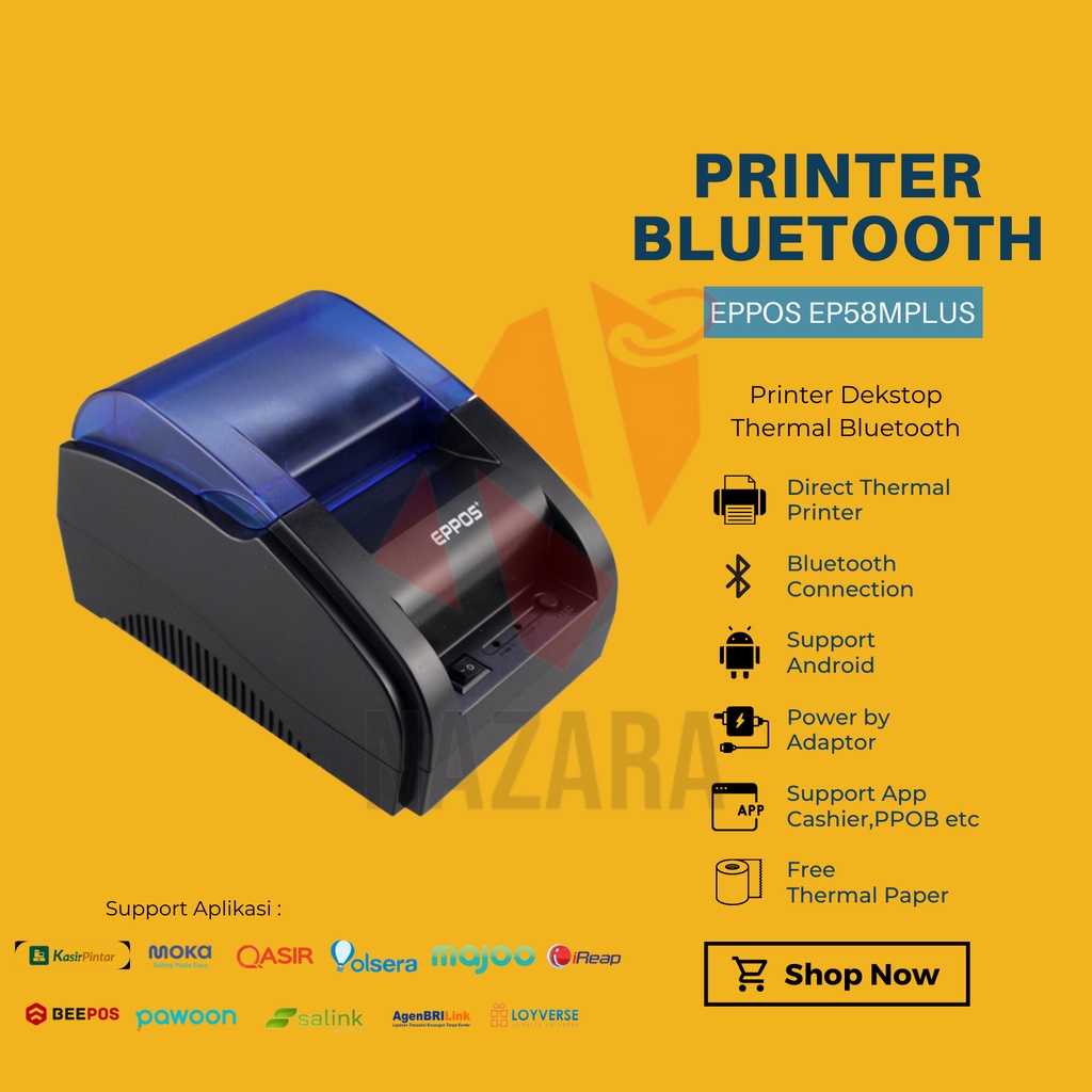 Jual Printer Bluetooth Thermal 58mm EPPOS EP58 PLUS | Shopee Indonesia