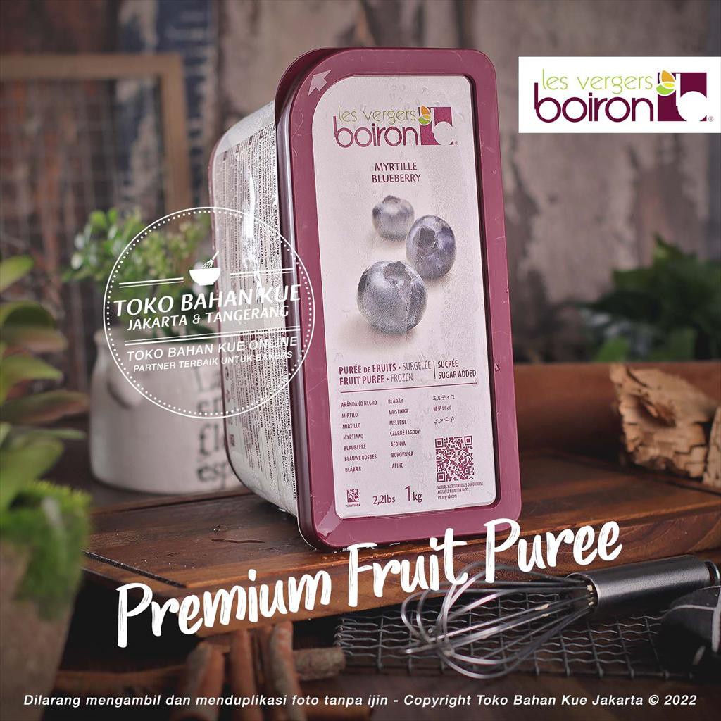 Jual Boiron PUREE Blueberry Fruit Frozen 1kg Buah Bluberi Myrtille Beku ...