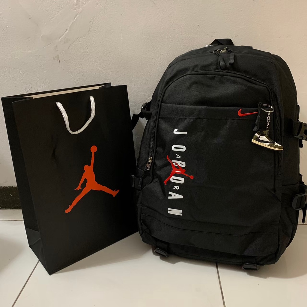 Jual TAS RANSEL JORDAN SIDE LOGO ORIGINAL BLACK / TAS RANSEL JORDAN ...