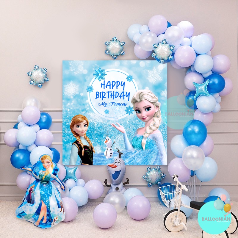 Jual FROZEN BACKDROP GARLAND DEKORASI SET/DEKORASI ULANG TAHUN ANAK ...