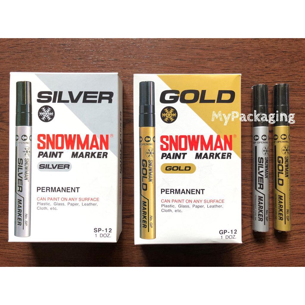 Jual Spidol SNOWMAN Permanent SILVER / Spidol PERAK GP-12 (Besar ...